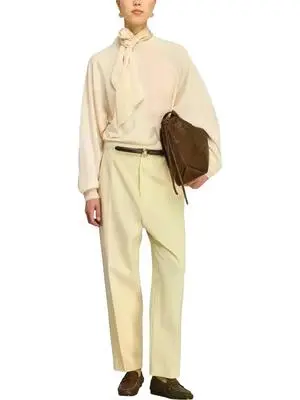 SEMICOUTURE Tera Pleated Straight-leg Trousers - Neutrals