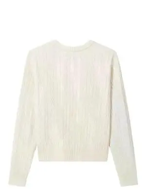 CHOCOOLATE Cable-knit Embroidered-patch Sweater - Neutrals