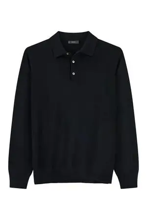 BOGGI MILANO Knitted Polo Shirt In Merino
