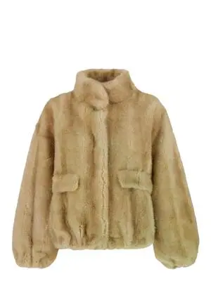 Apparis Iris Faux-fur High-neck Bomber Jacket - Neutrals
