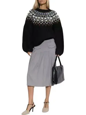 Munthe Vironicae Pleated Midi Skirt - Grey