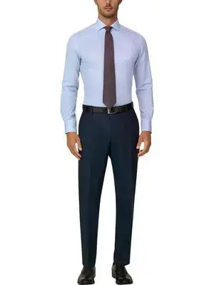 Boggi Milano Shirt In Striped Cotton Regular Fit - Blue