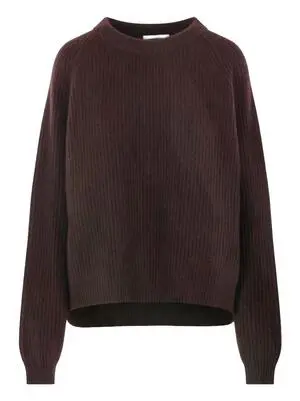 DUSAN Ribbed-knit Raglan-sleeve Sweater