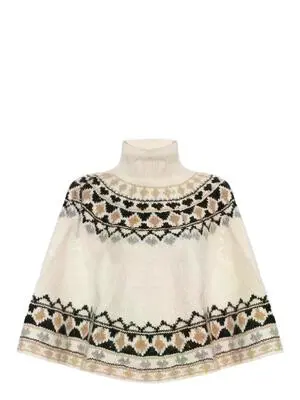 Munthe Verst Fair Isle Poncho Neutrals