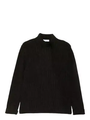 DANIELE FIESOLI Ribbed-knit Mock-neck Sweater - Brown