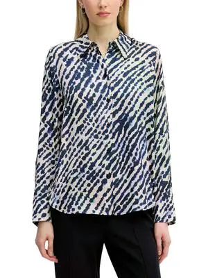 MARC AUREL Abstract-print Long-sleeve Shirt - Neutrals