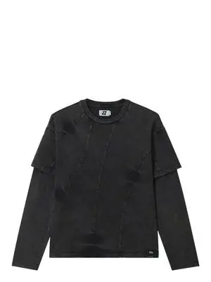 Izzue Layered Acid-wash T-shirt - Black