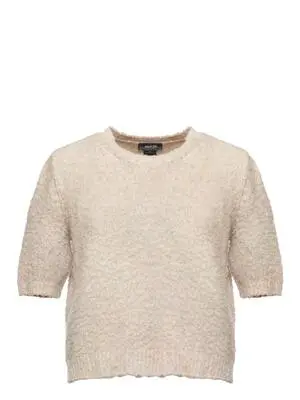 Avant Toi Bouclé-knit Short-sleeve Sweatshirt - Neutrals