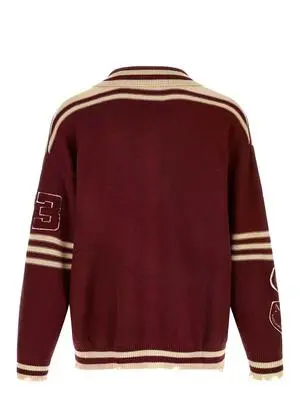 FOUND Fin Varsity Patch Cardigan - Red