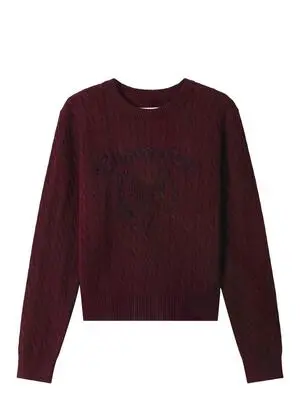 CHOCOOLATE Cable-knit Embroidered Sweater - Red