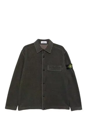 Stone Island Logo-patch Shirt Jacket Grey