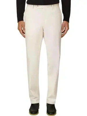 Boggi Milano Trousers In Stretch Cotton - Neutrals