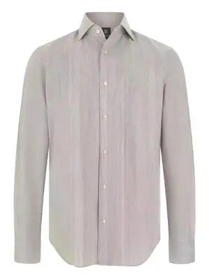Boggi Milano Shirt In Striped Cotton Regular Fit - White