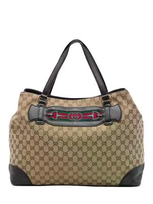 Gucci 2016-2026 Gg Canvas Web Dressage Tote Bag - Neutrals