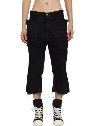 Rick Owens Tower Bolan Cargo Cropped Jeans - Black
