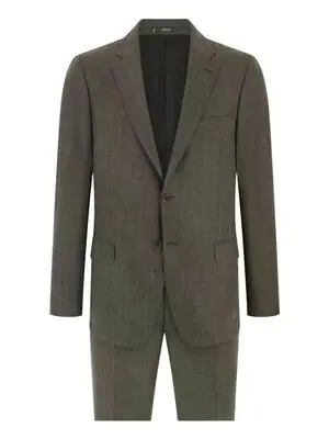 Boggi Milano Suit Herringbone In Wool Cashmere - Brown