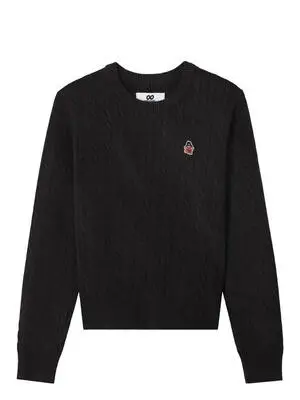 CHOCOOLATE Cable-knit Logo-patch Sweater Black