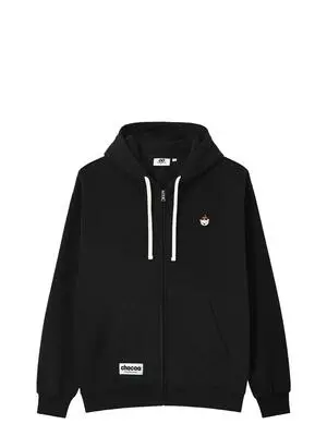 CHOCOOLATE Embroidered Zip-up Hoodie - Black