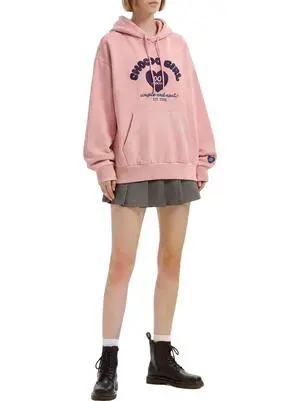 CHOCOOLATE Logo-print Heart-motif Hoodie Pink