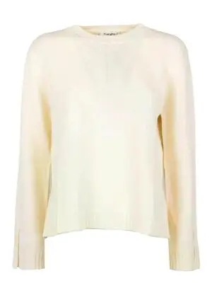 KANGRA Slit-cuff Crew-neck Sweater - Neutrals