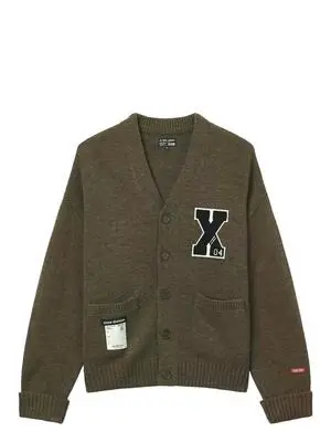 Izzue Logo-patch V-neck Cardigan Green