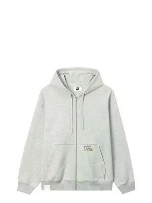 Izzue Slogan-print Zip-up Hoodie - Grey