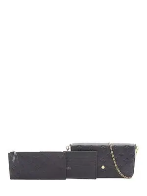LOUIS VUITTON 2018 Monogram Empreinte Pochette Felicie Crossbody Bag - Black