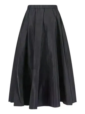 Aspesi Unlined Technical Polyester Skirt Black