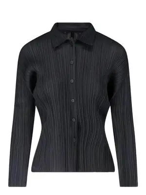 Issey Miyake Basics Plissé Shirt - Black