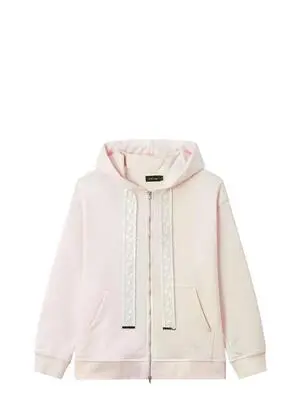 TOUT A COUP Lace-trim Zip-up Hoodie - Pink