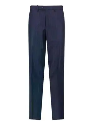 Tagliatore Pinstripe-pattern Single-breasted Suit - Blue
