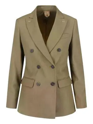 Max Mara Double-breasted Virgin-wool Blazer - Green