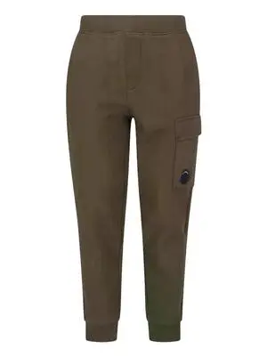C.P. COMPANY Diagonal Raised Fleece Lens Sweatpants - Green