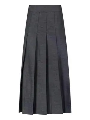 RÓHE Pleated Mid-lengh Skirt - Grey