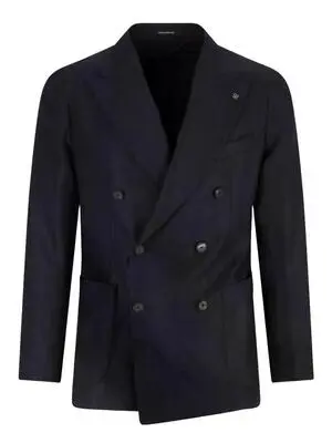 Tagliatore Double-breasted Peaked-lapels Blazer - Blue
