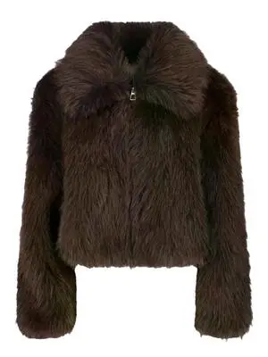 THE FRANKIE SHOP Hope Faux-fur Jacket Brown