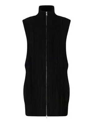 MAISON MARGIELA Ribbed-knit Zip-up Cardigan - Black