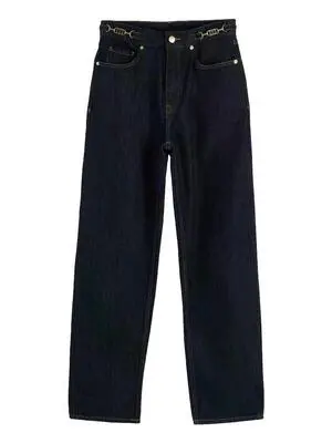 TOMMY HILFIGER Jackie Logo-chain Tapered-leg Jeans