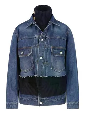 Sacai Layered Denim Jacket - Blue