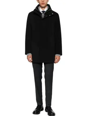 MONTECORE High-neck Zip-up Coat - Black