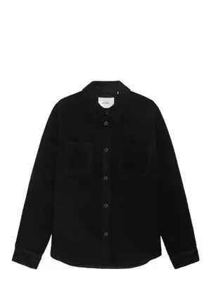 LES DEUX Bouclé Patch-pocket Shirt Jacket - Black
