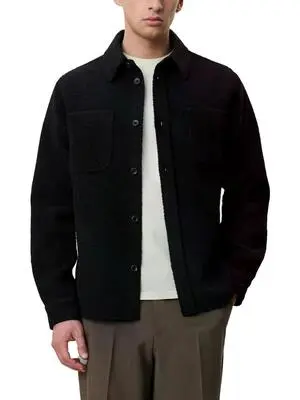 LES DEUX Bouclé Patch-pocket Shirt Jacket - Black