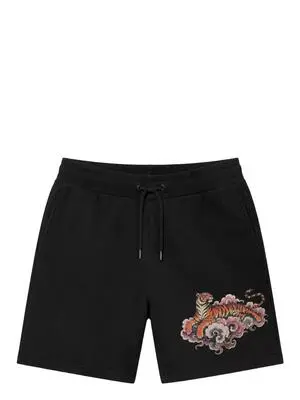 MELT Tiger-print Drawstring Shorts - Black
