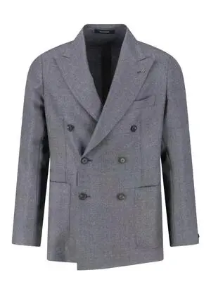 Tagliatore Double-breasted Peak-lapel Jacket - Grey