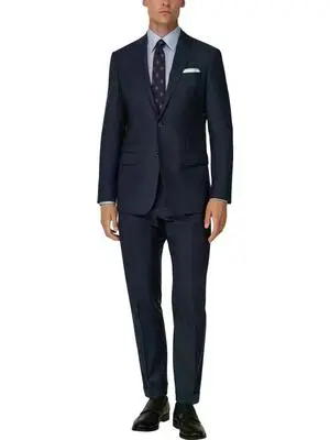 Boggi Milano Suit In Stretch Wool Pinstripe - Blue
