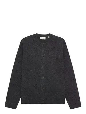 LES DEUX Logo-embroidered Button-up Cardigan - Grey