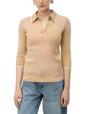 MARANT ETOILE Waffle-knit Three-quarter Sleeve Sweater - Neutrals
