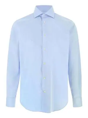 Boggi Milano Checked Cotton Non-iron Regular-fit Shirt - Blue