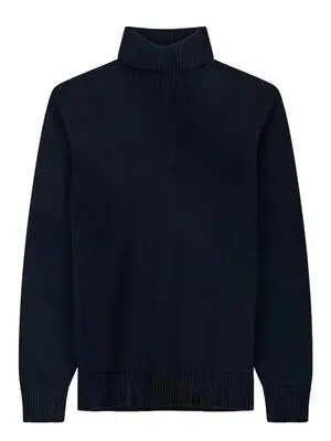 Boggi Milano Turtleneck Jumper In Extrafine Merino Wool - Blue