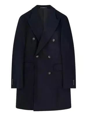 Boggi Milano Coat In Pure Cashmere Double-breasted - Blue